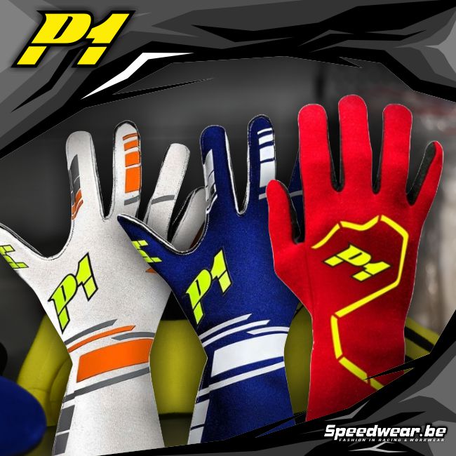 P1 Advanced Racewear gloves designed with F1 drivers
